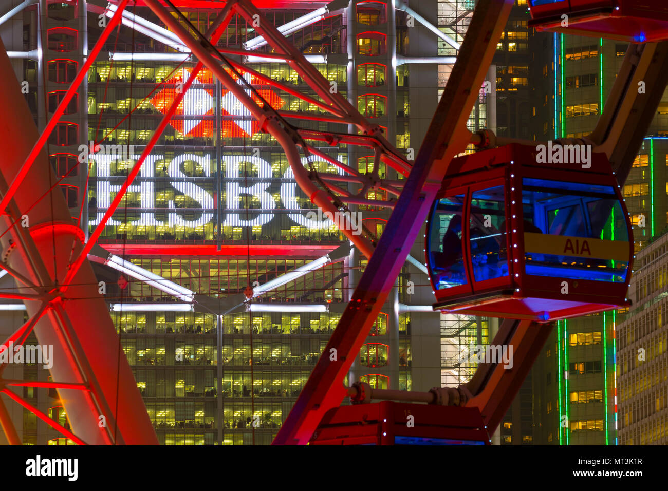Hong Kong observation wheel, and the Hong Kong and Shanghai Bank, HSBC ...
