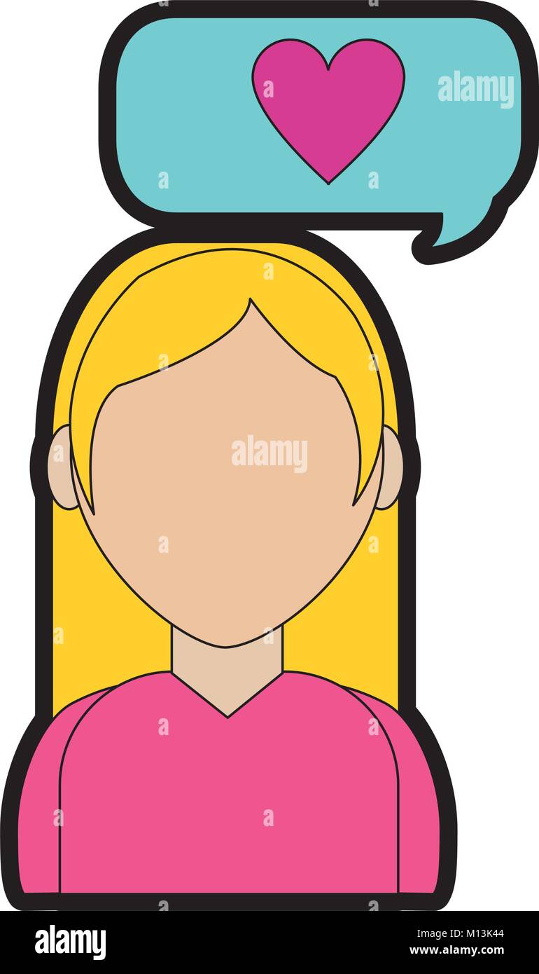 Girl and bubble of social media and multimedia theme Isolated design ...