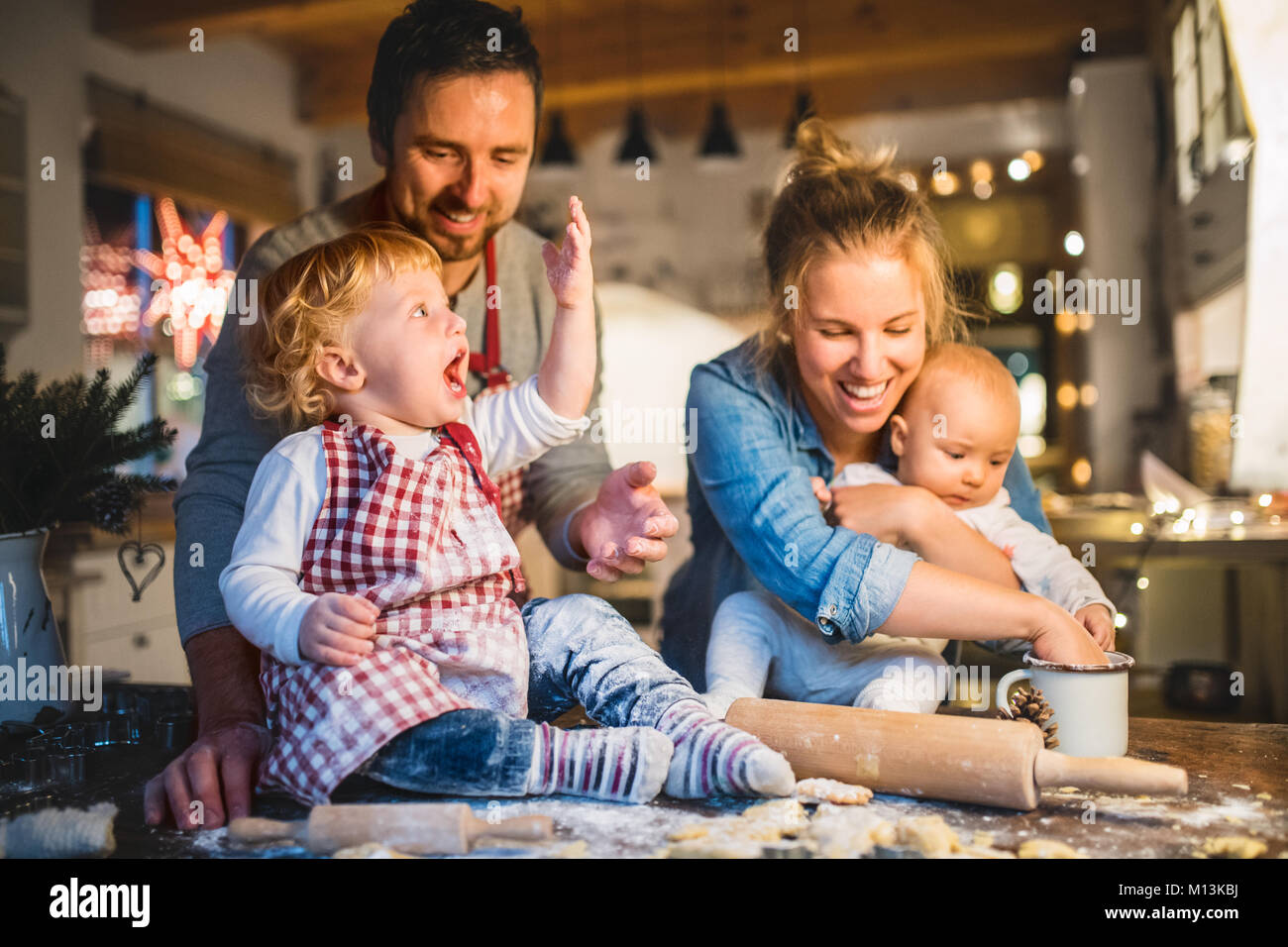 Son and father messy kitchen hi-res stock photography and images - Alamy
