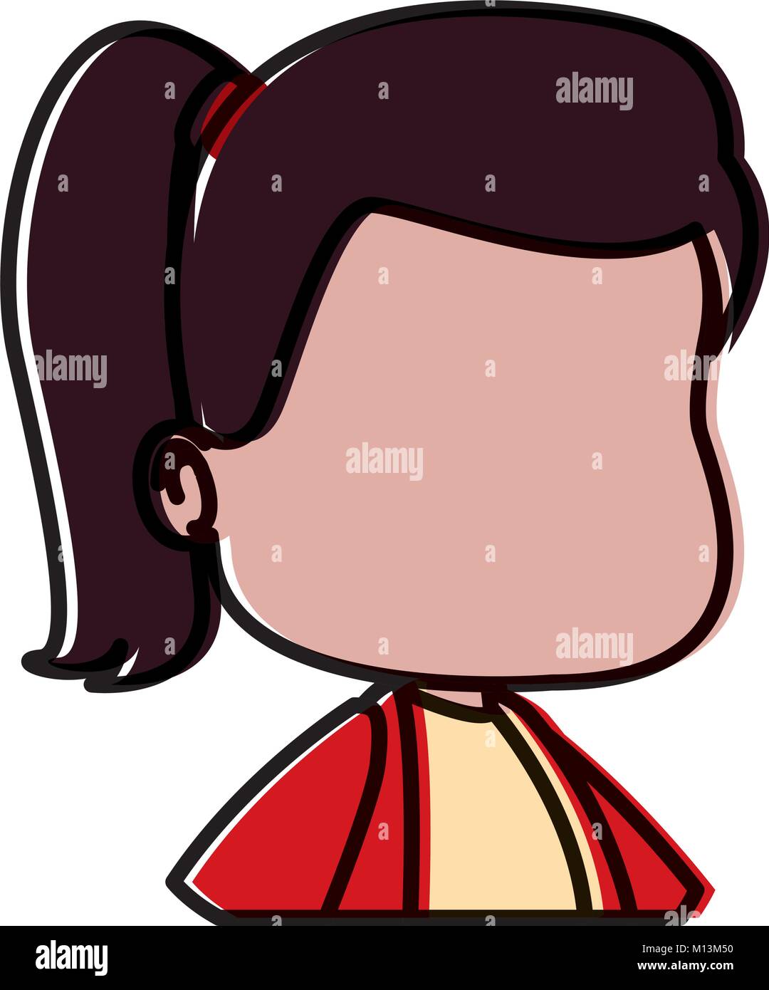 Faceless girl cartoon Stock Vector Image & Art - Alamy