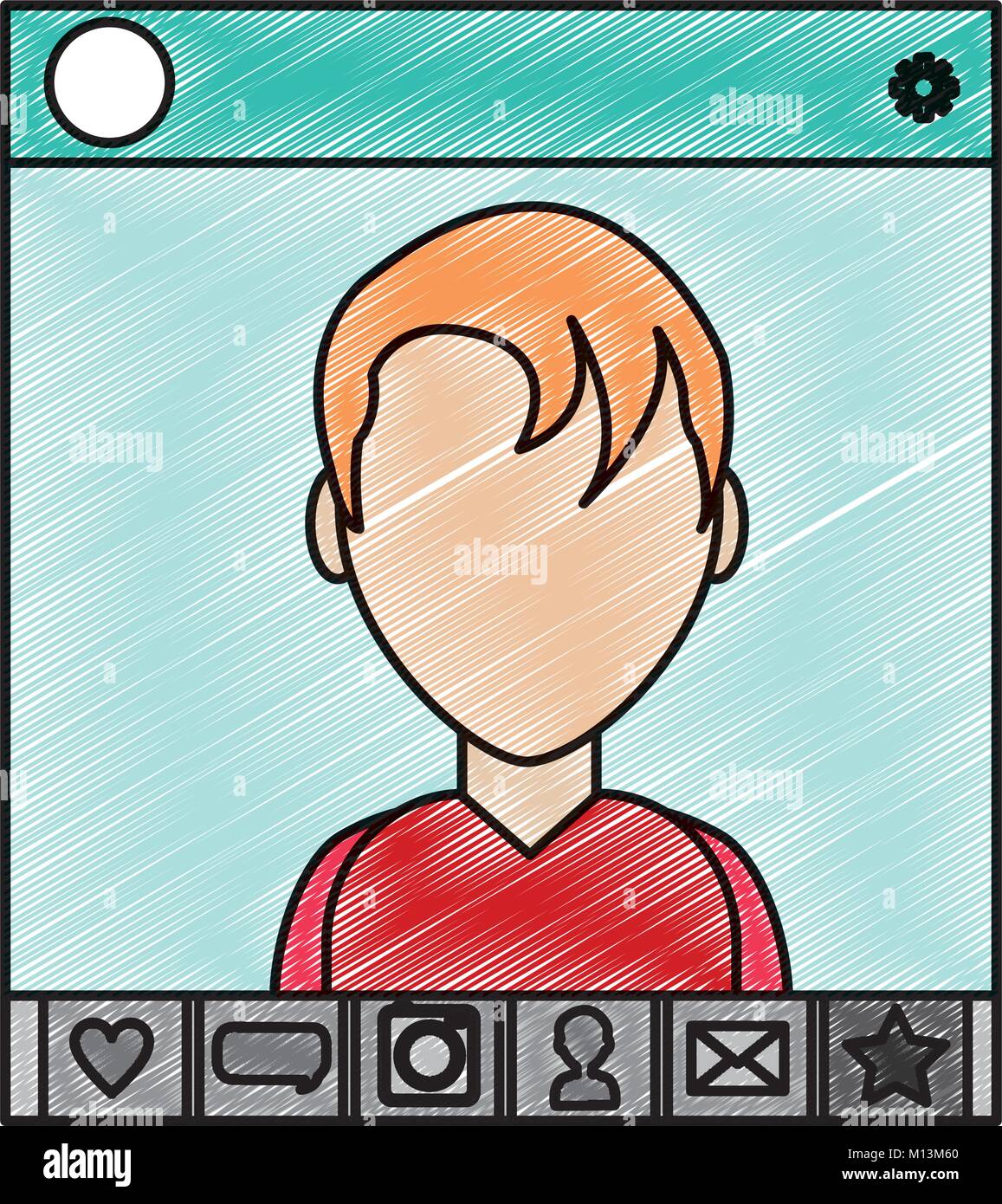 Boy and chat of social media and multimedia theme Isolated design ...