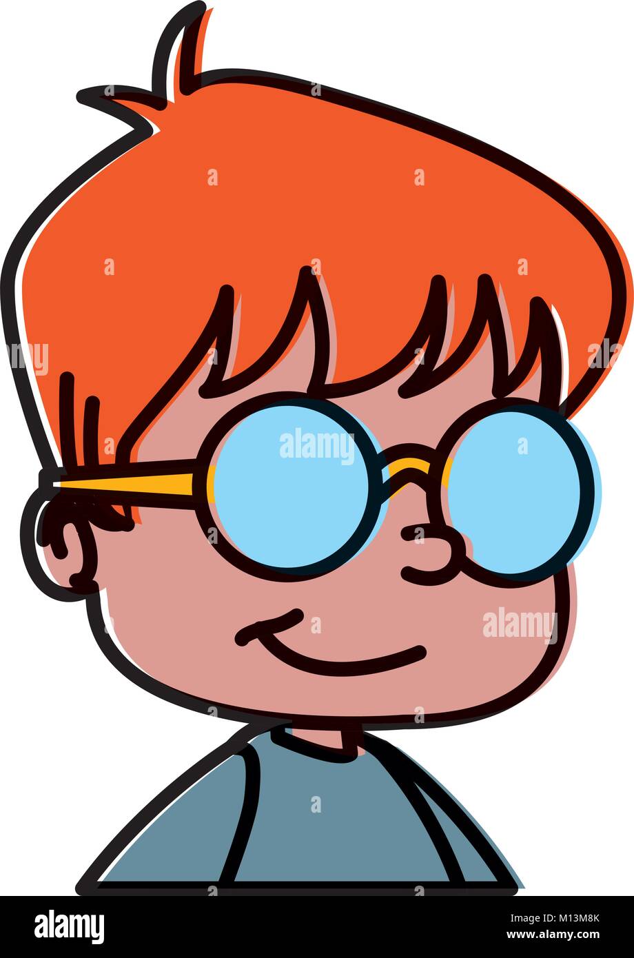 School boy with glasses cartoon Stock Vector Image & Art - Alamy