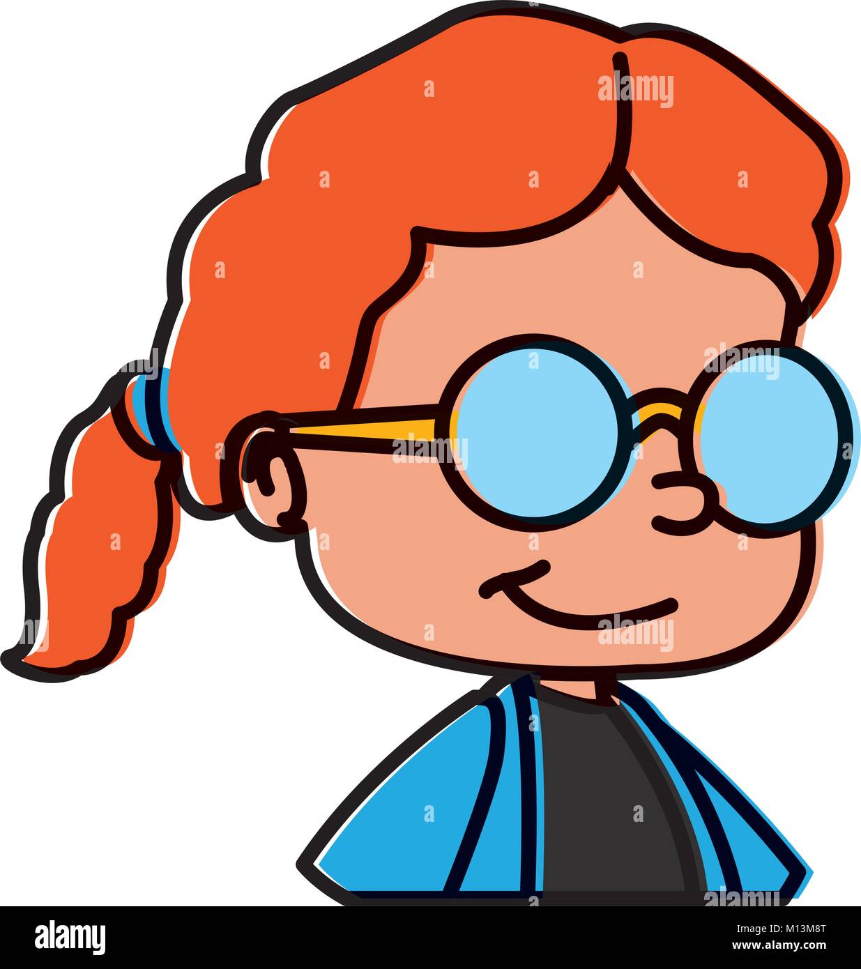 School girl with glasses cartoon Stock Vector Image & Art - Alamy