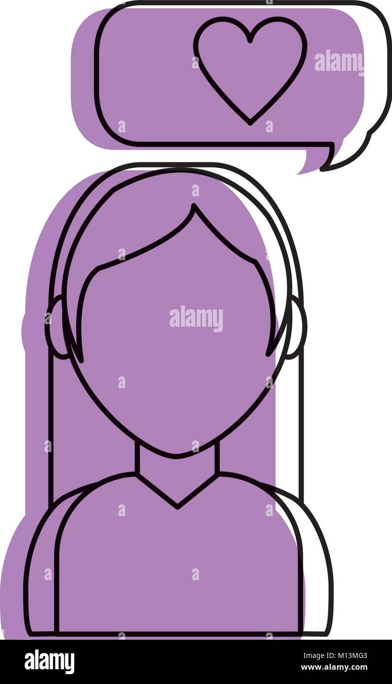 Girl and bubble of social media and multimedia theme Isolated design ...