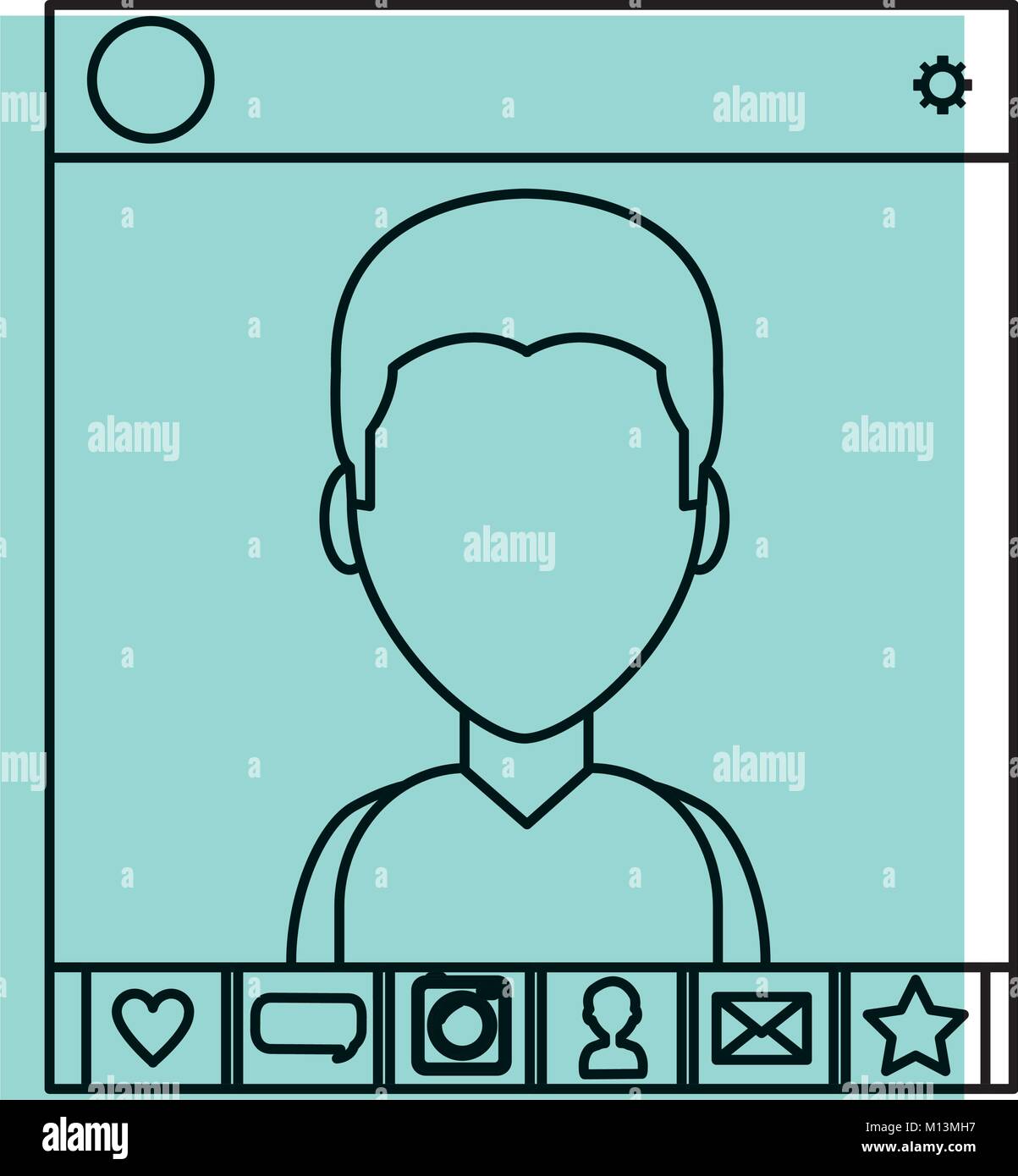 Boy and chat of social media and multimedia theme Isolated design ...