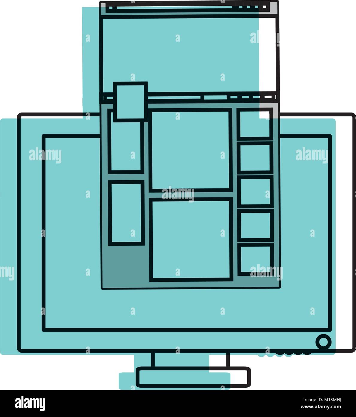 Computer of device gadget and technology theme Isolated design Vector ...