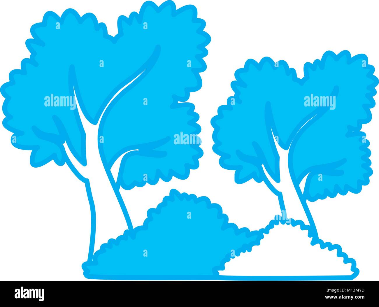 Tree and bushes cartoon Stock Vector Image & Art - Alamy
