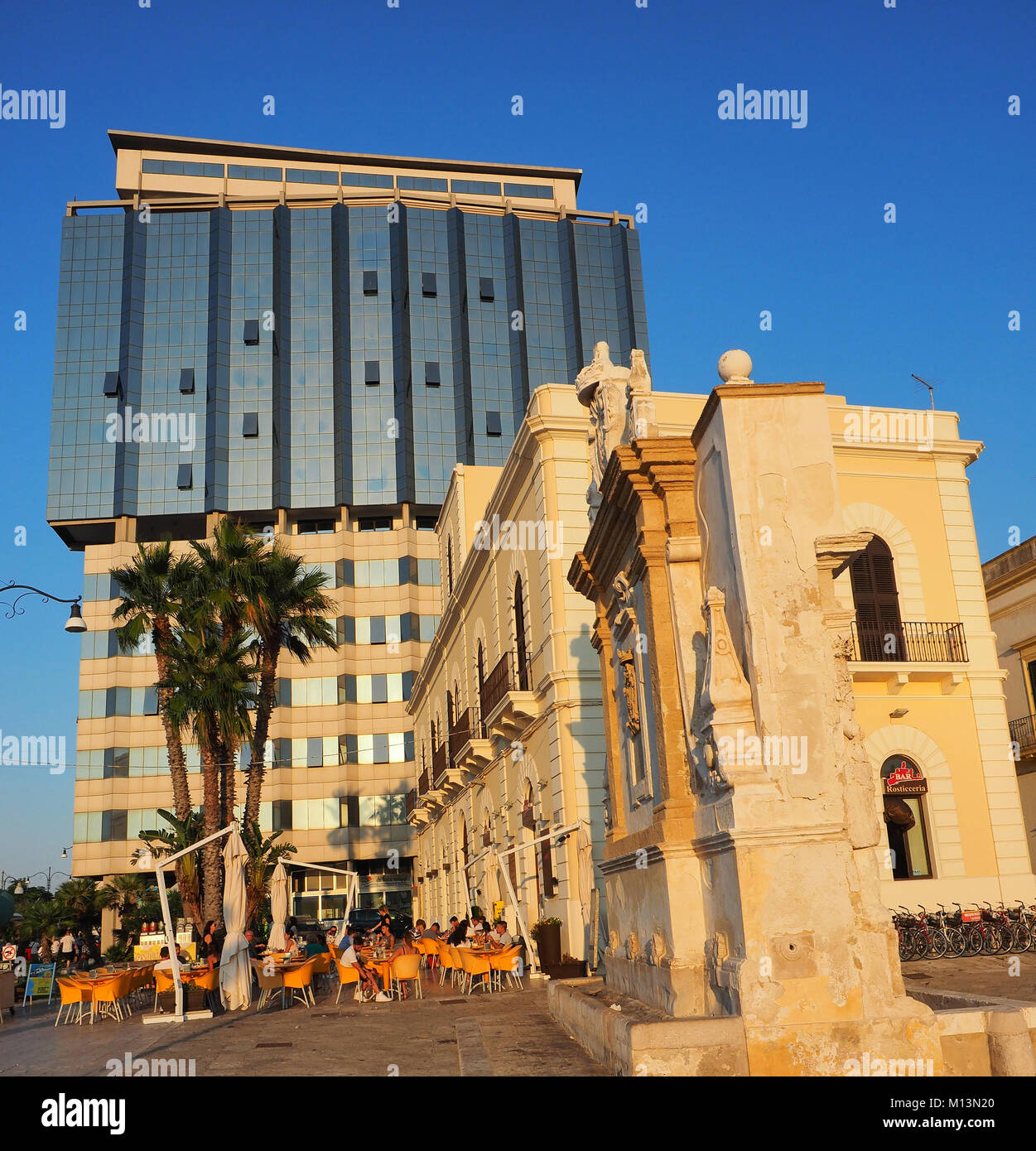 Europe,Italy,Apulia,Salento,Gallipoli,Old Town,old baroque fountain ...