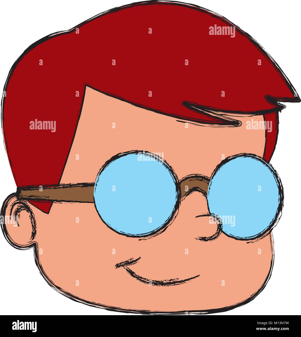 School boy with glasses cartoon Stock Vector Image & Art - Alamy