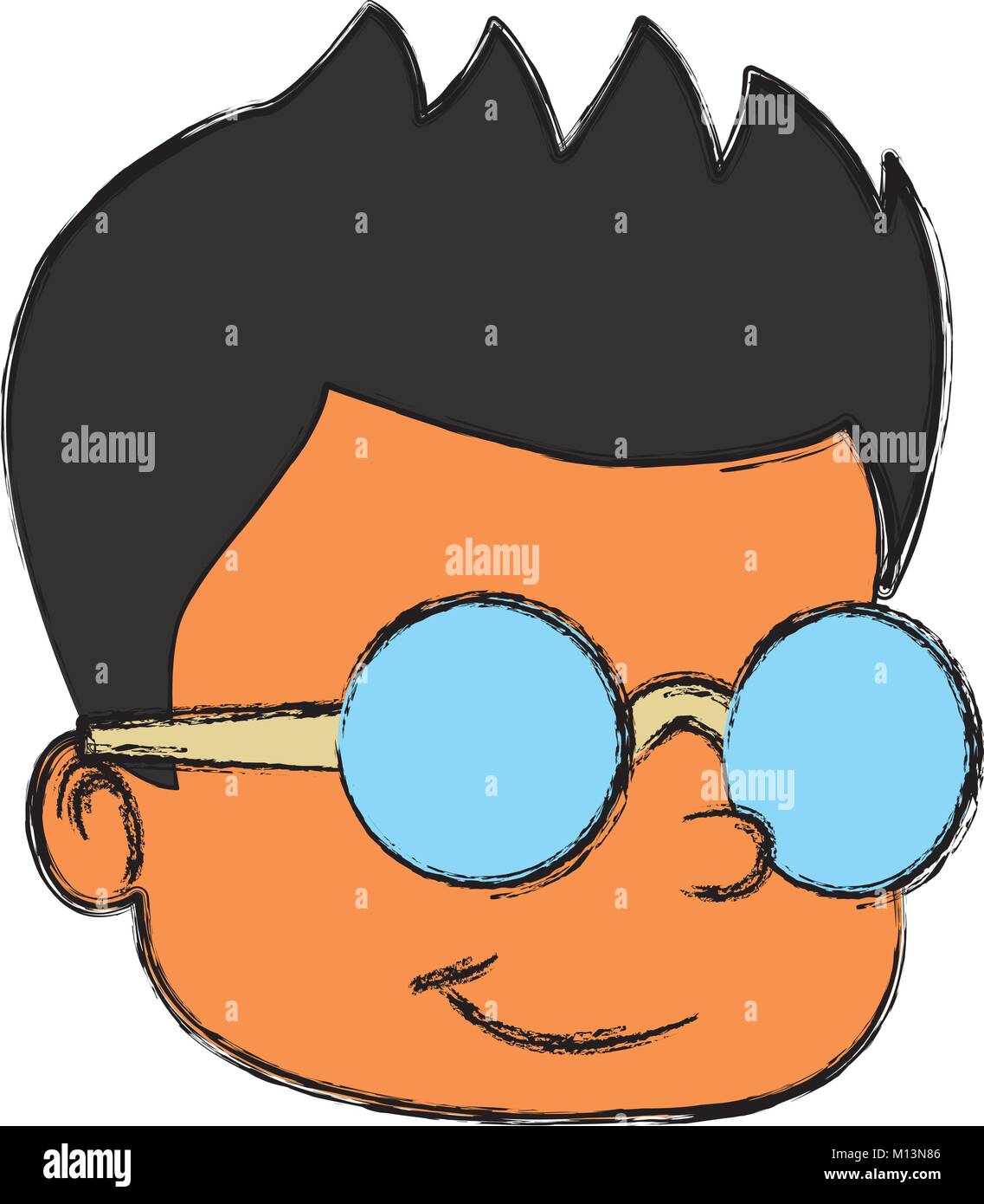 School boy with glasses cartoon Stock Vector Image & Art - Alamy