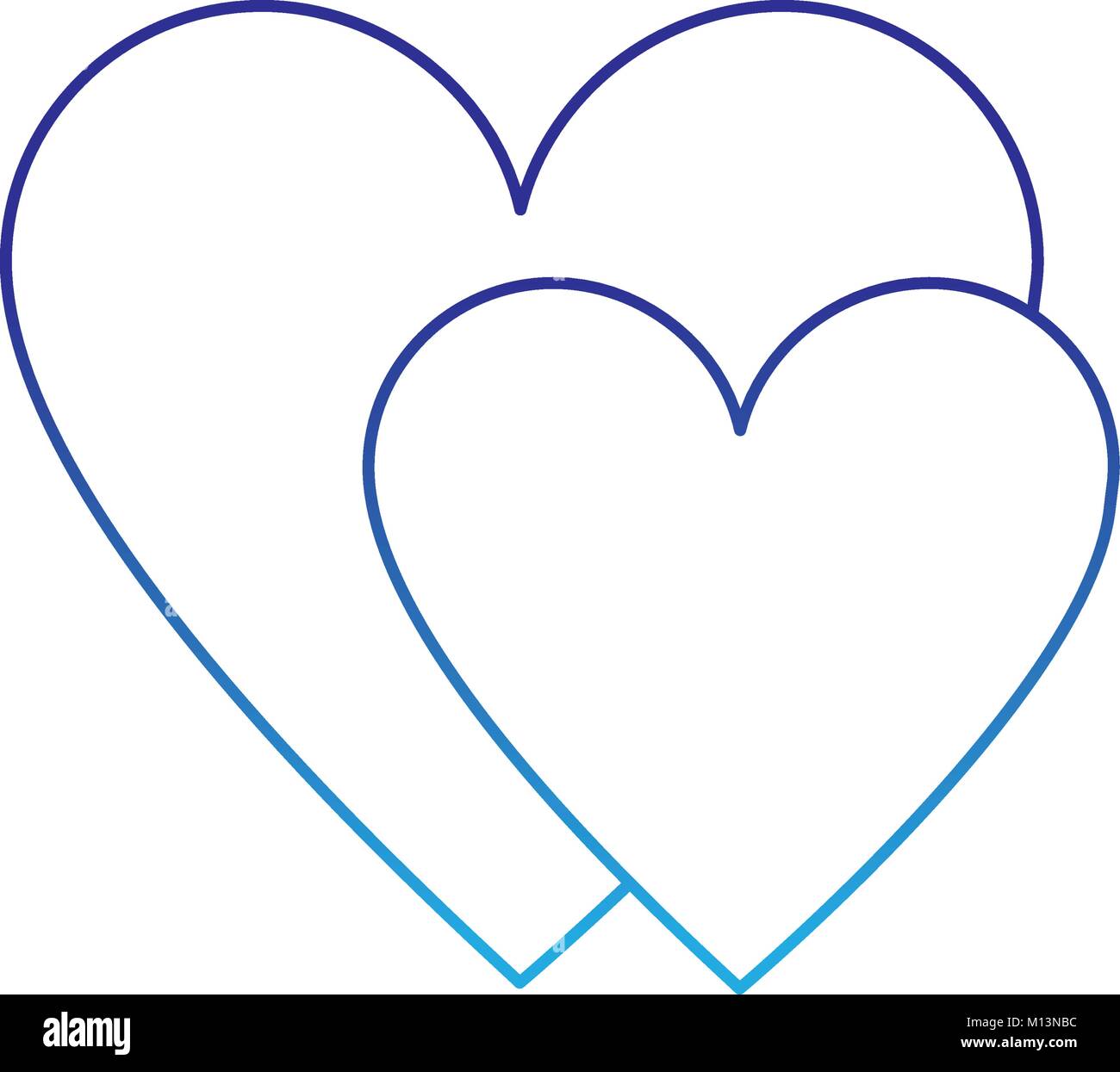 Heart of love passion and romantic theme Isolated design Vector ...