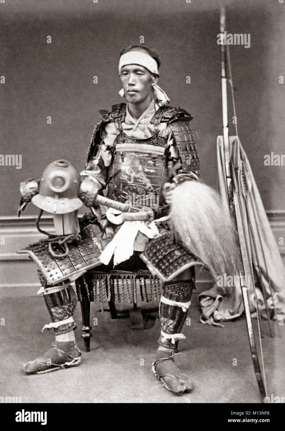 Warrior in armour, Japan, c.1880's Stock Photo - Alamy