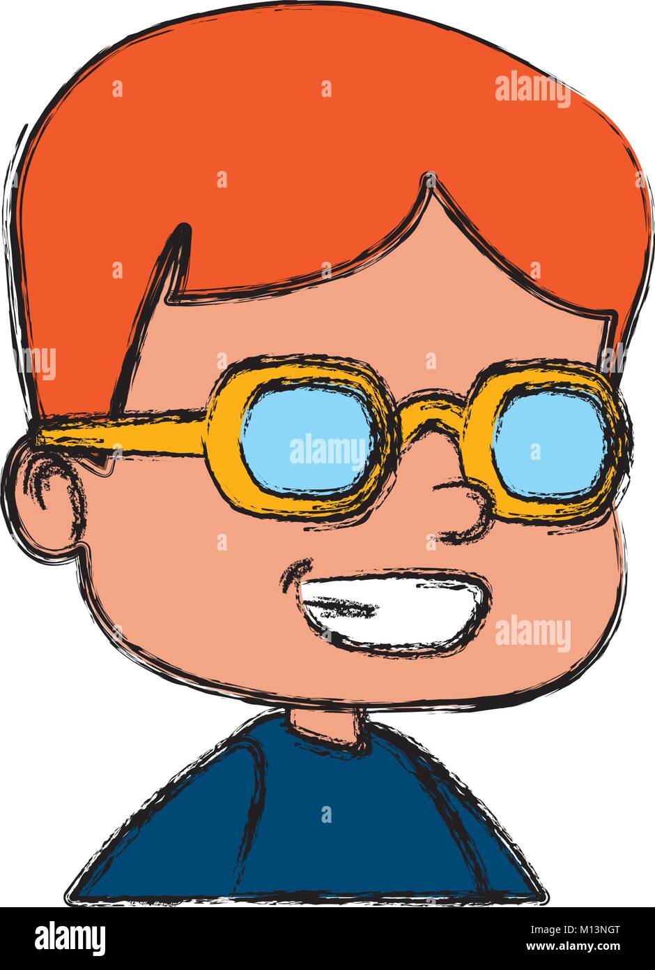 School boy with glasses cartoon Stock Vector Image & Art - Alamy