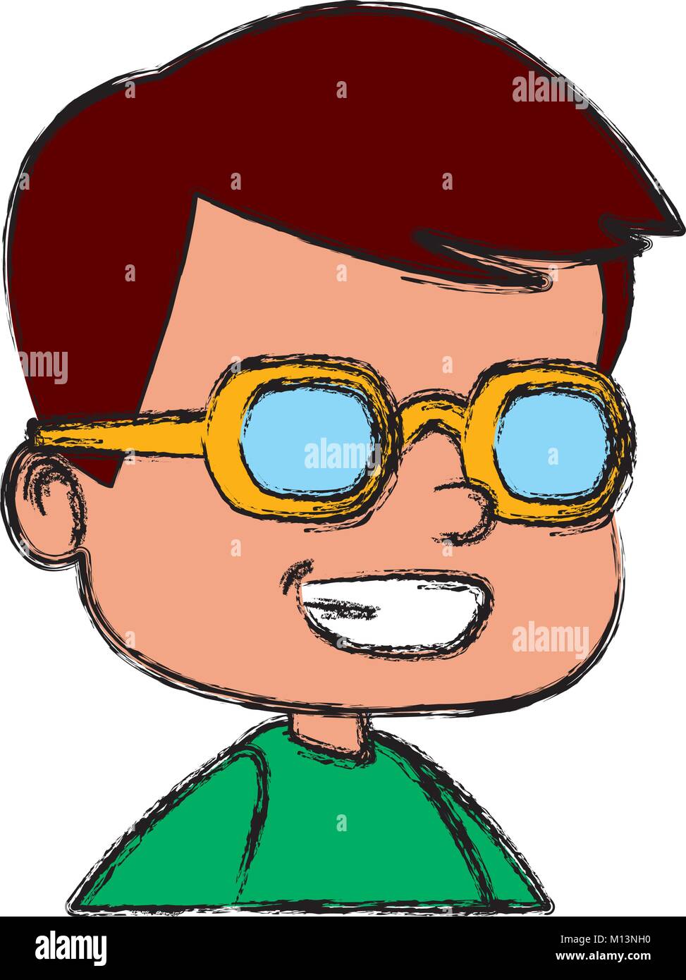 School boy with glasses cartoon Stock Vector Image & Art - Alamy