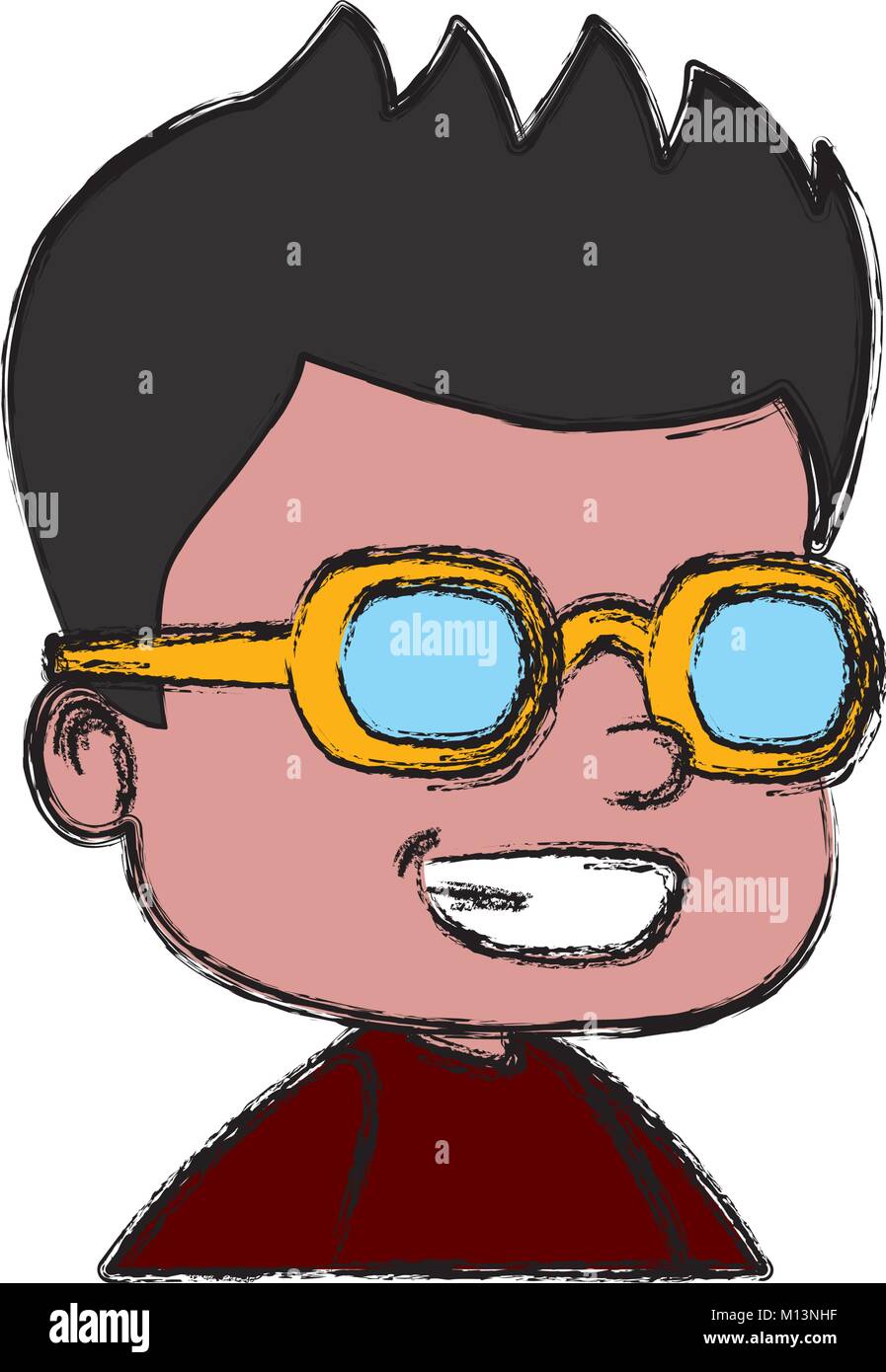 School boy with glasses cartoon Stock Vector Image & Art - Alamy