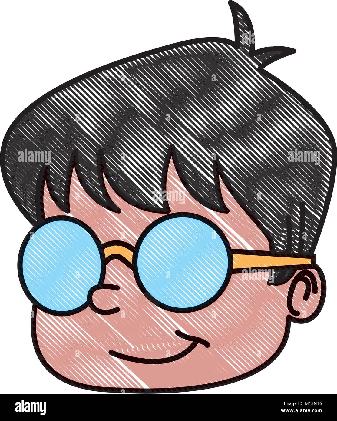 School boy with glasses cartoon Stock Vector Image & Art - Alamy
