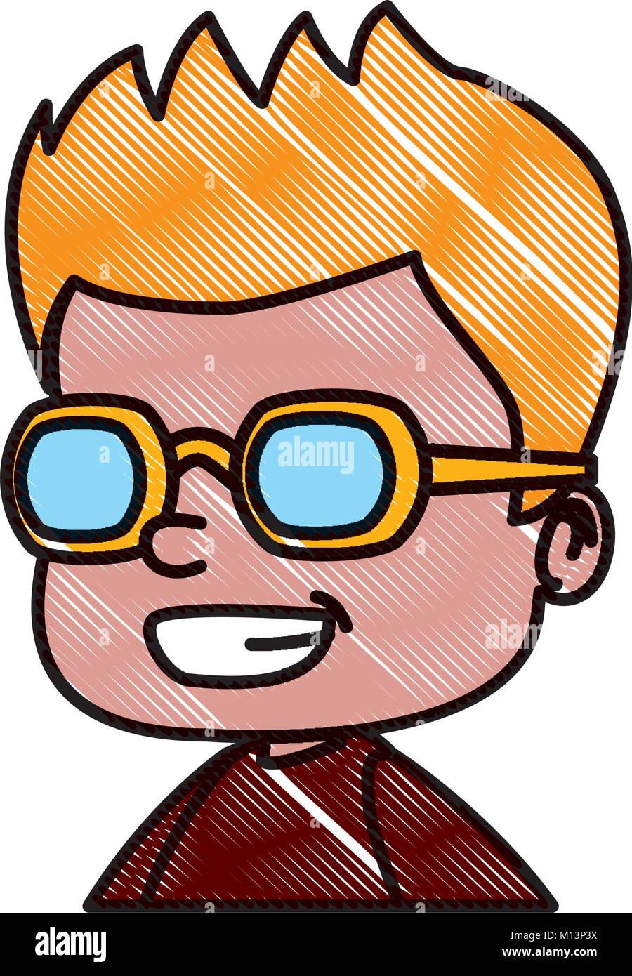 School boy with glasses cartoon Stock Vector Image & Art - Alamy