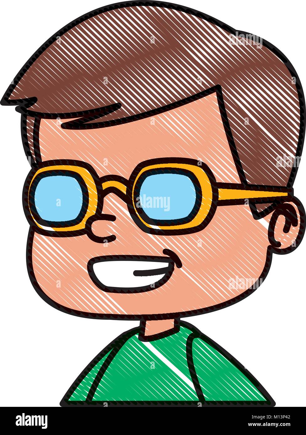 School boy with glasses cartoon Stock Vector Image & Art - Alamy