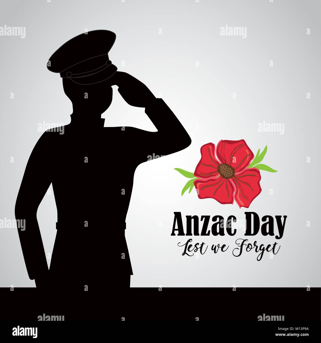 army soldier to anzac day memory vector illustration Stock Vector Image ...