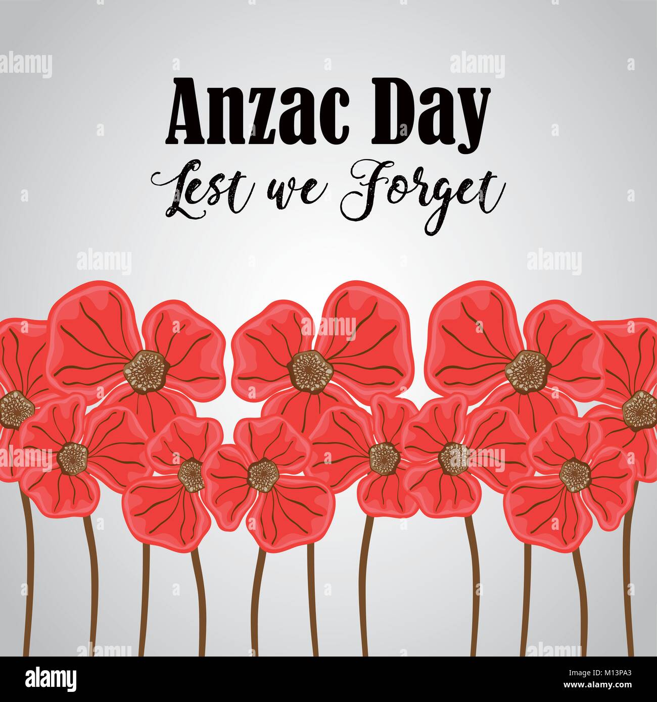 flowers to anzac holiday and memorial war vector illustration Stock ...