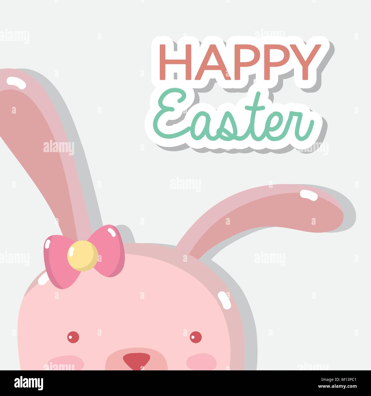 rabbit female with happy easter design vector illustration Stock Vector ...