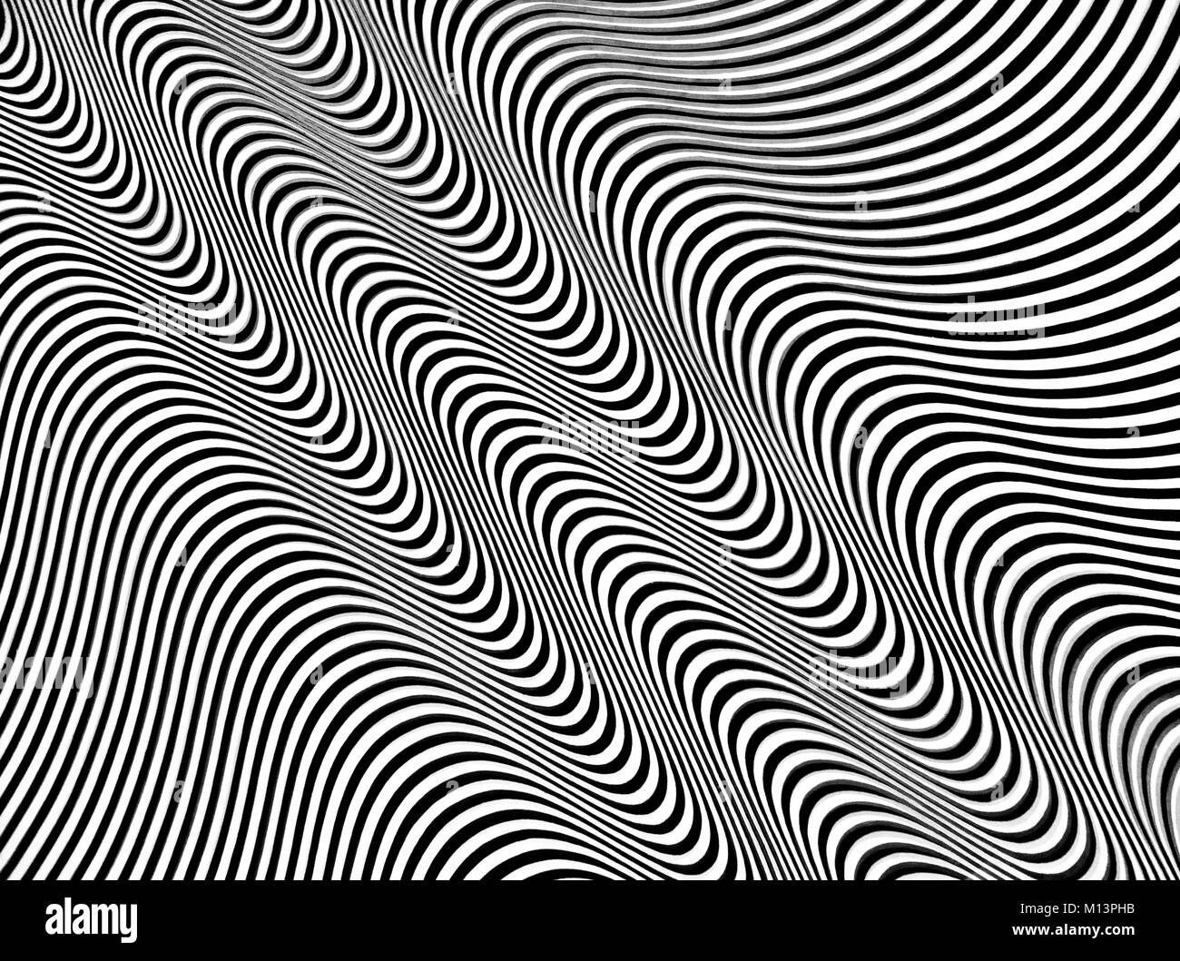 A digital illustration of optical illusion made of black and white ...