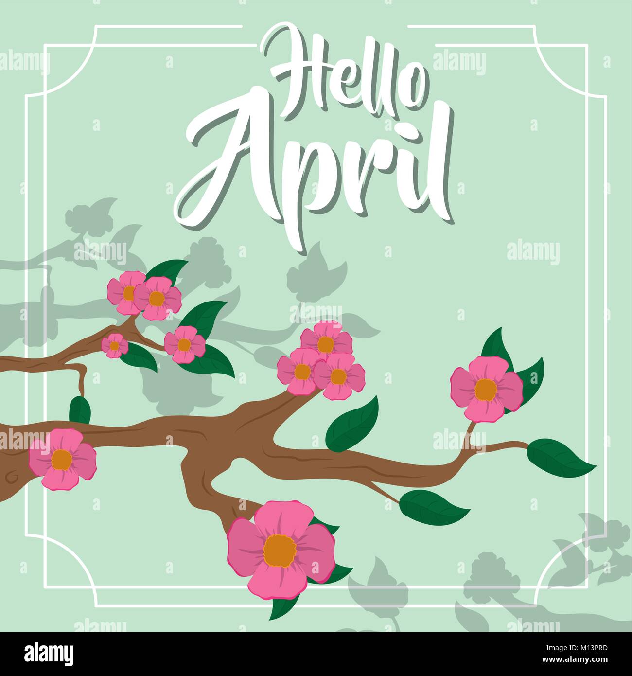 Hello April design Stock Vector Image & Art - Alamy