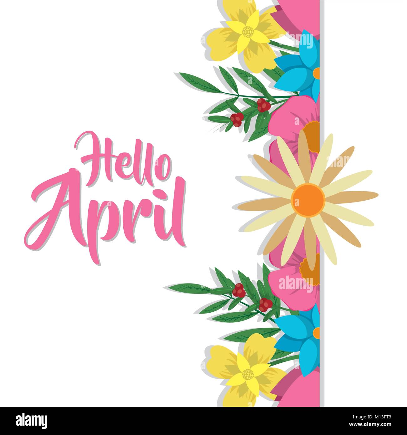 Hello April design Stock Vector Image & Art - Alamy