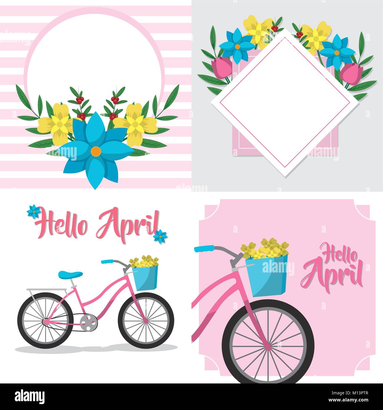 Hello April design Stock Vector Image & Art - Alamy