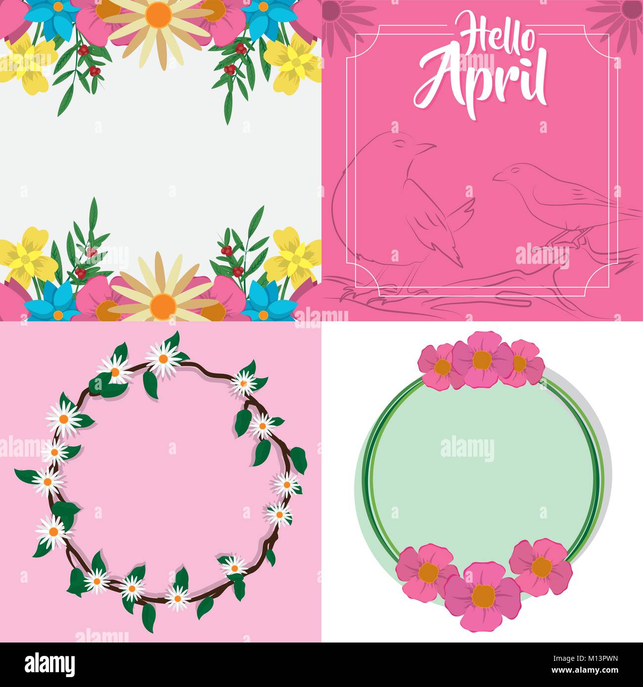 Hello April design Stock Vector Image & Art - Alamy