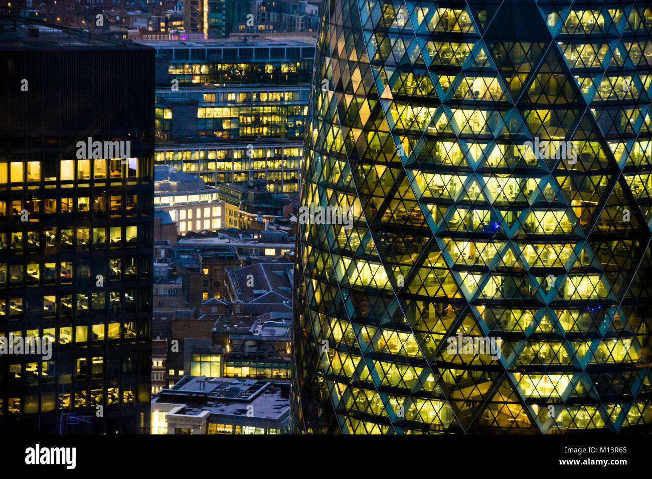 Skyscraper by night Stock Photo - Alamy