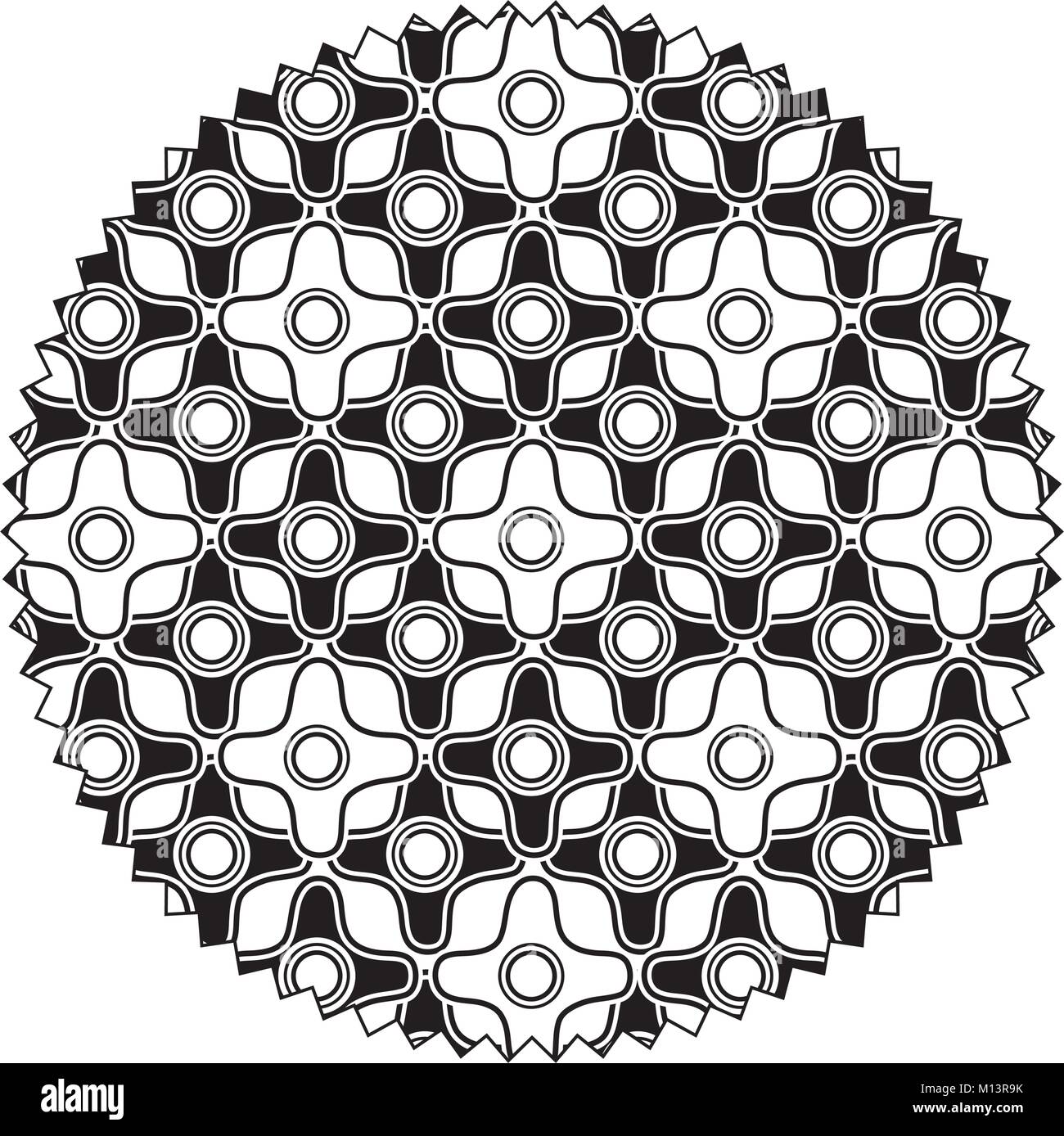 silhouette circle with graphic seamless pattern background design Stock ...