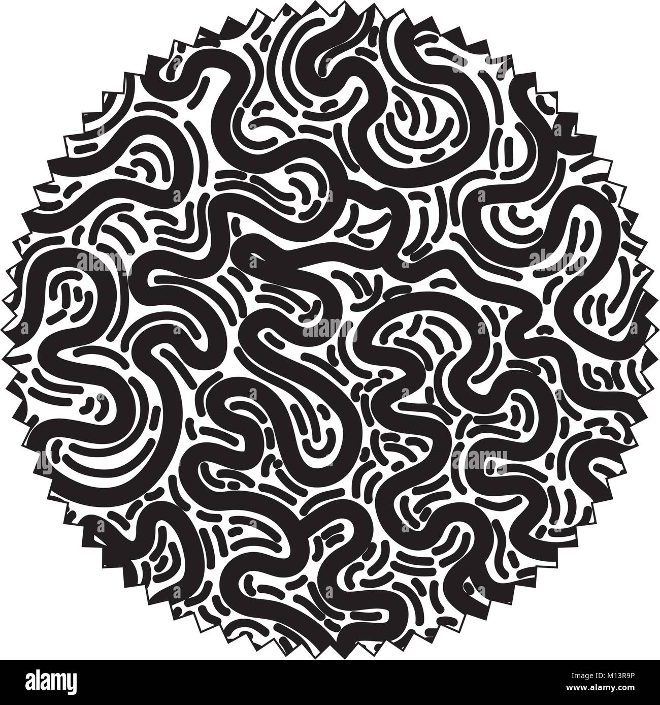 silhouette circle with graphic seamless pattern background style Stock ...