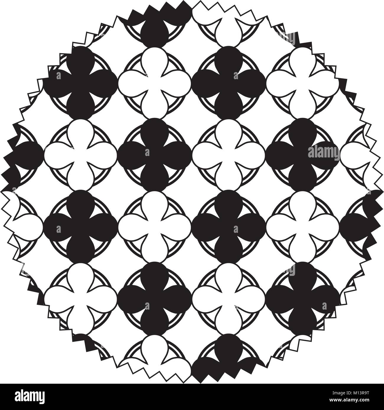 silhouette circle with pattern graphic seamless background design Stock ...