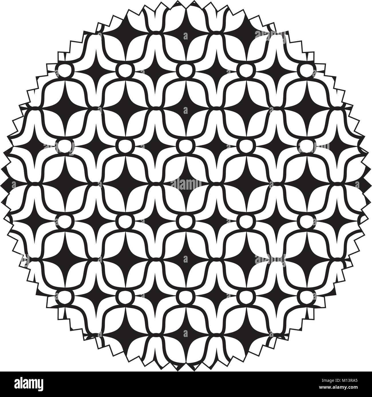 Silhouette Circle With Pattern Graphic Seamless Background Texture