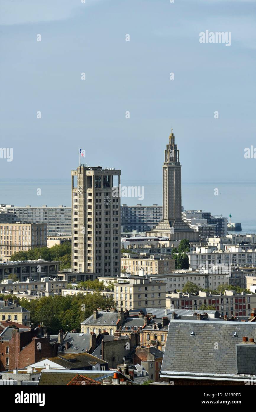 France, Seine Maritime, Le Havre, city rebuilt by Auguste Perret listed as World Heritage by ...