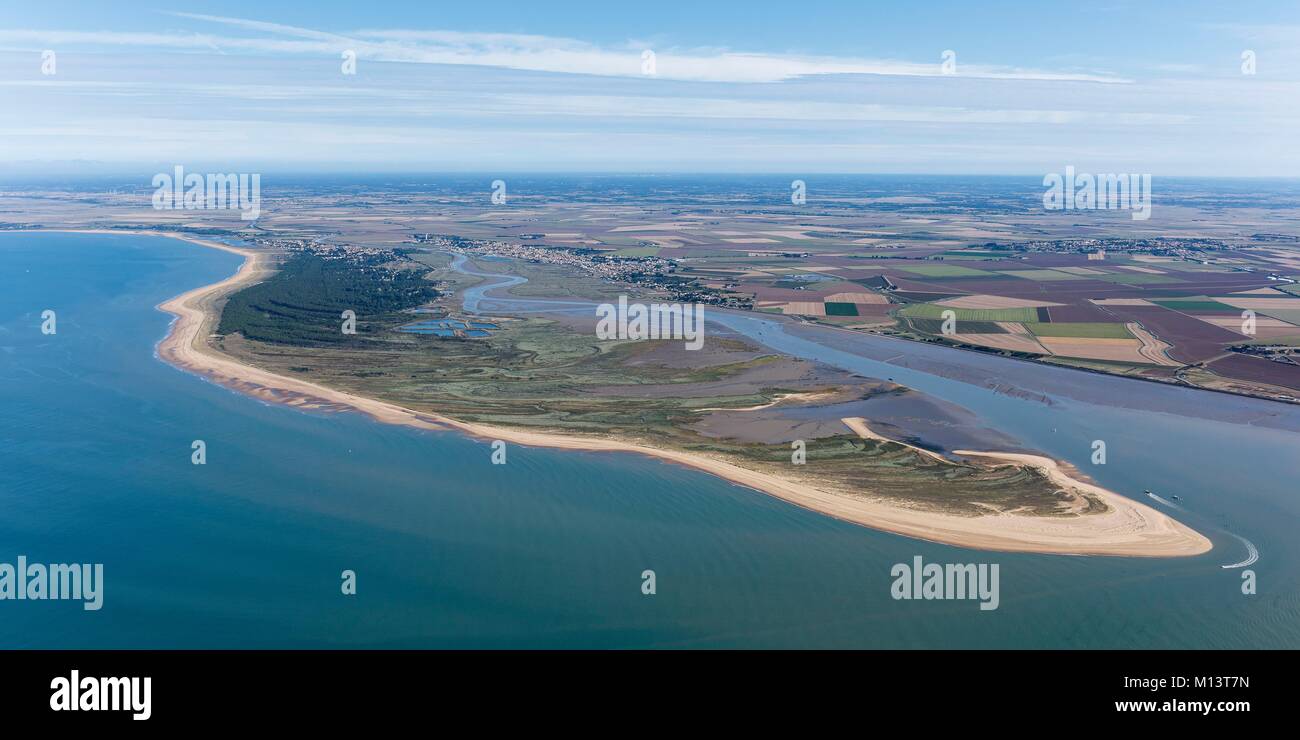 France, Vendee, La Faute sur Mer, Pointe d'Arcay (aerial view Stock ...