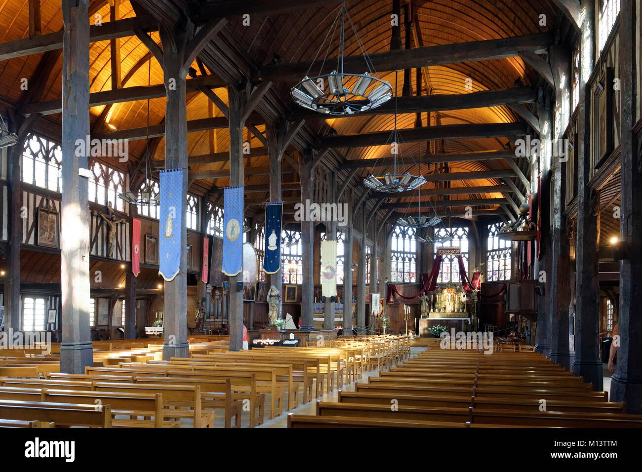France, Calvados, Pays d'Auge, Honfleur, Sainte Catherine church Stock ...