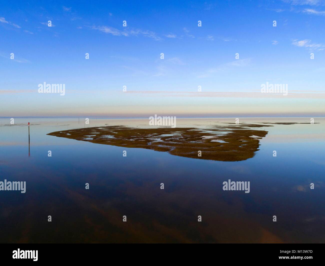 France, Gironde, Bassin d'Arcachon, Biganos, the delta of the Leyre ...