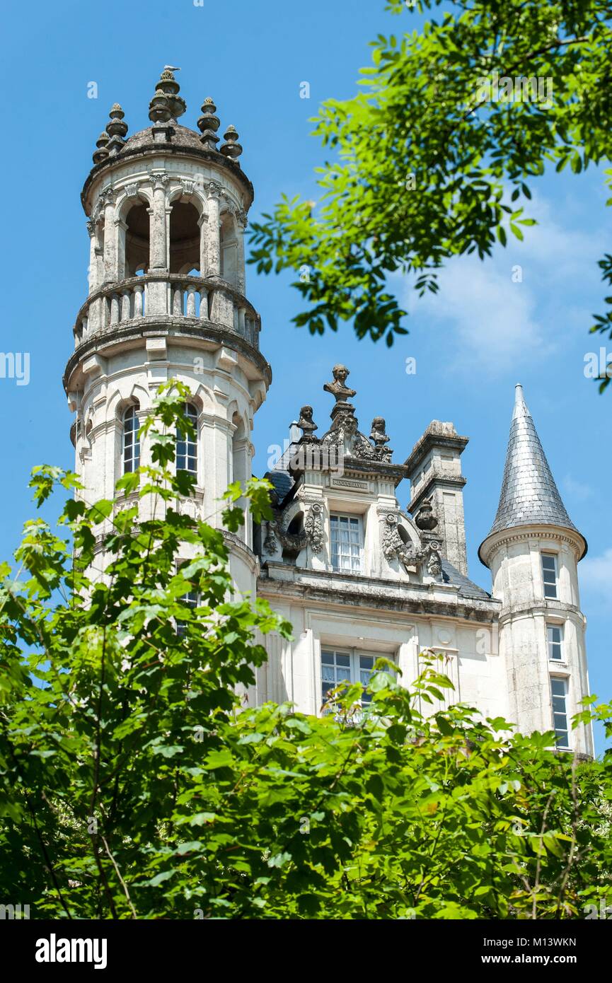 France, Vendee, Fontenay le Comte, Baron castle of the 19th century ...