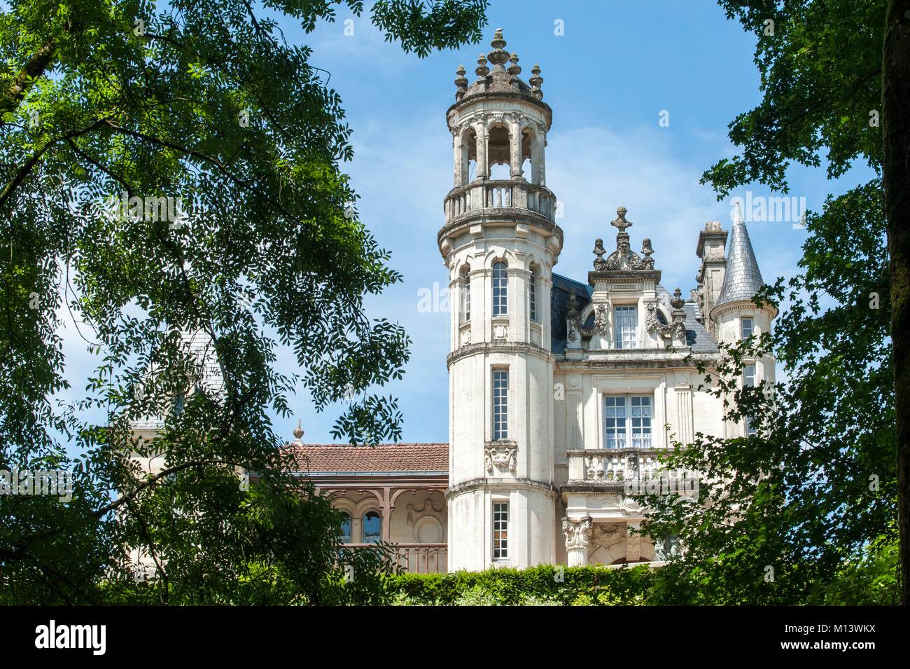 France, Vendee, Fontenay le Comte, Baron castle of the 19th century ...