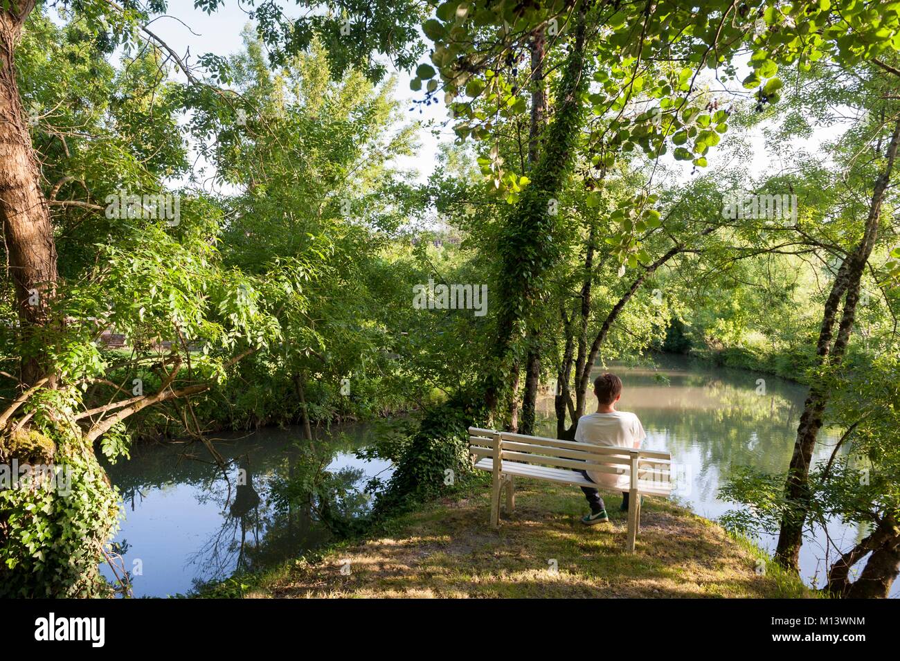 France, Deux Sevres, Arcais, Marais Poitevin interregional park labeled ...