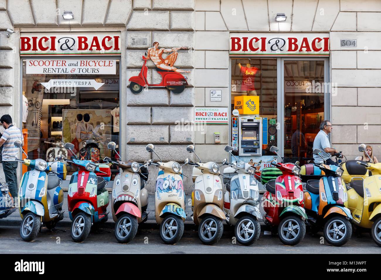 Italy, Latium, Rome, Vespa scooters Stock Photo - Alamy
