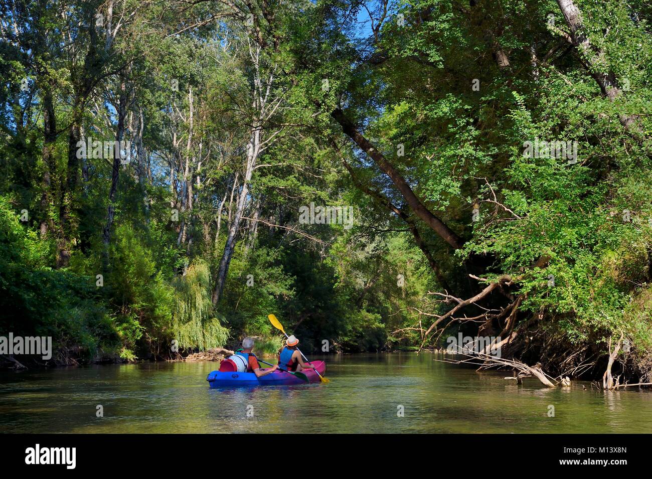 France, Var, Provence Verte, canoeing on the river Argens between ...