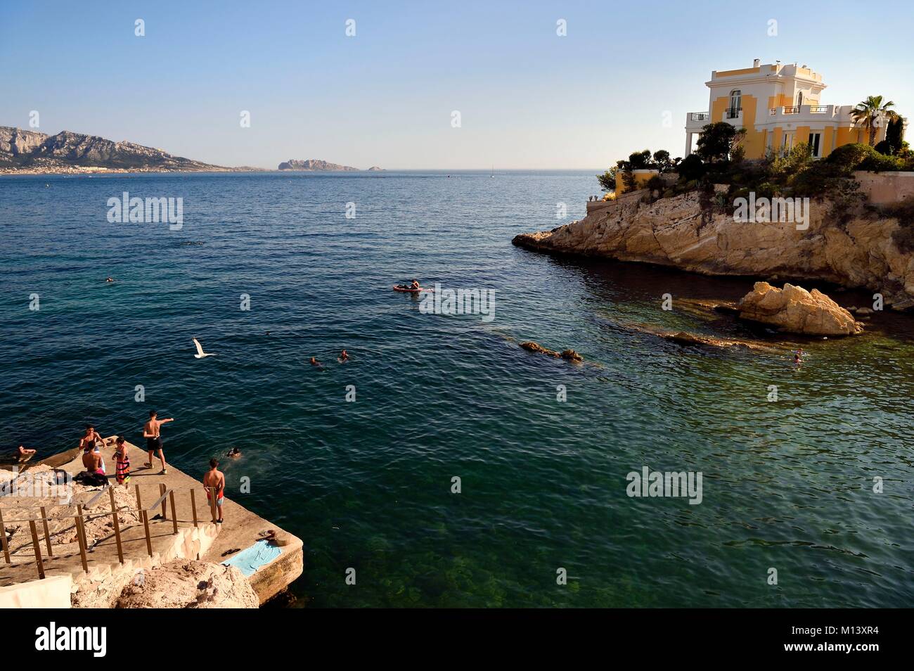 France, Bouches du Rhone, Marseille, Endoume district, Malmousque, Anse ...