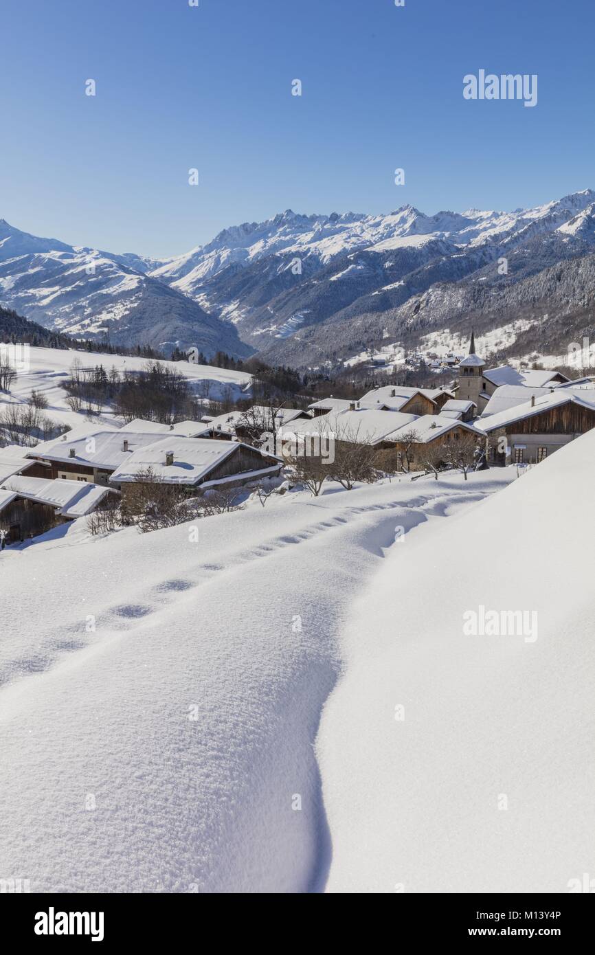 France, Savoie, La Lechere, Tarentaise valley, Naves with a view of ...