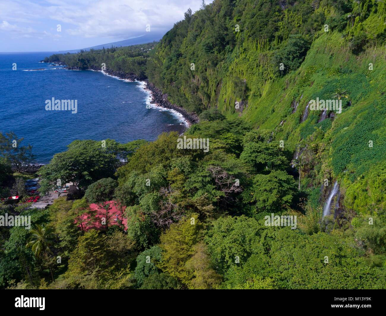 France, Reunion island, Anse des cascades (aerial view Stock Photo - Alamy