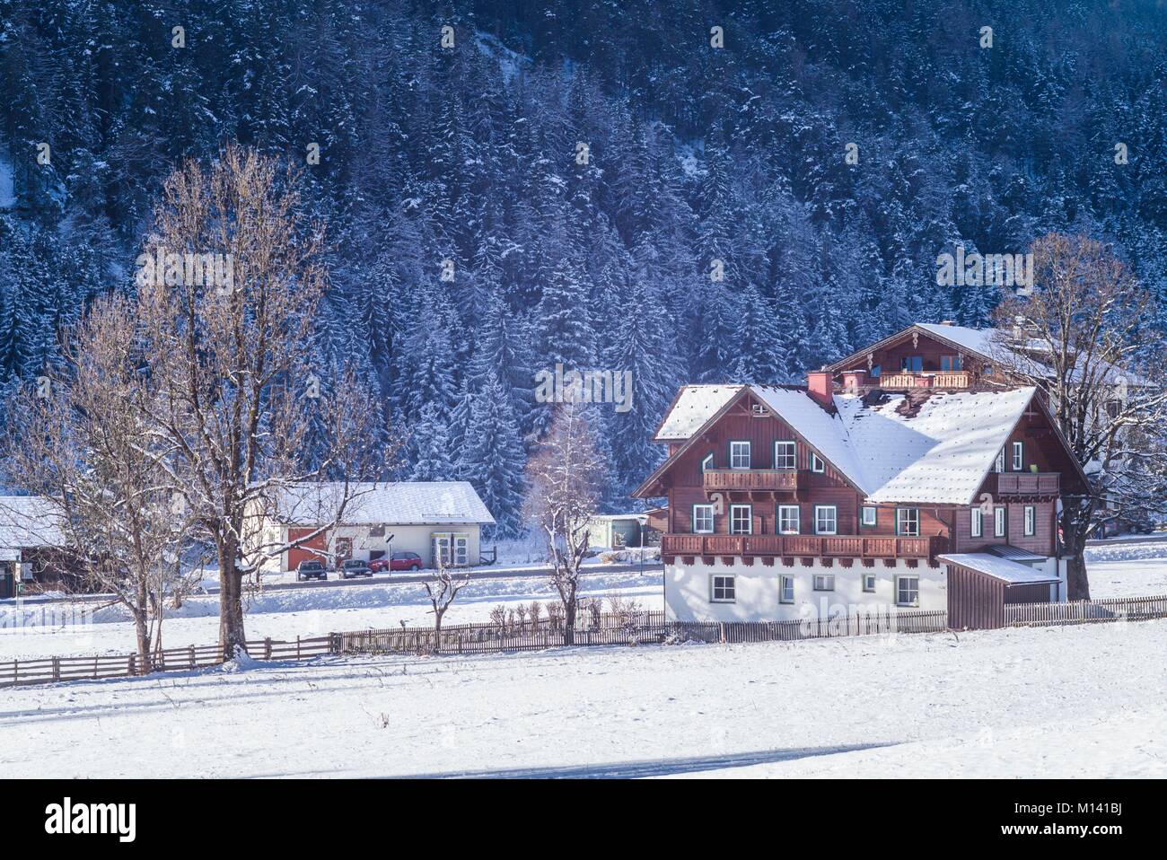 Austria, Styria, Ramsau am Dachstein, village view Stock Photo - Alamy