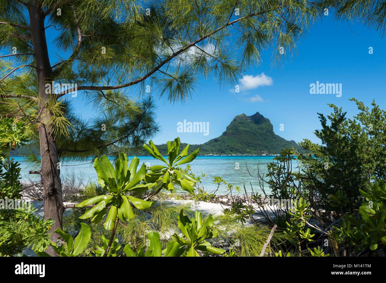 France, French Polynesia, Society Islands, Bora Bora Island, lagoon and ...