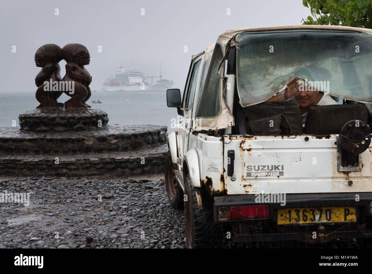 France, French Polynesia, Marquesas Archipelago, Fatu Hiva Island, Omoa ...